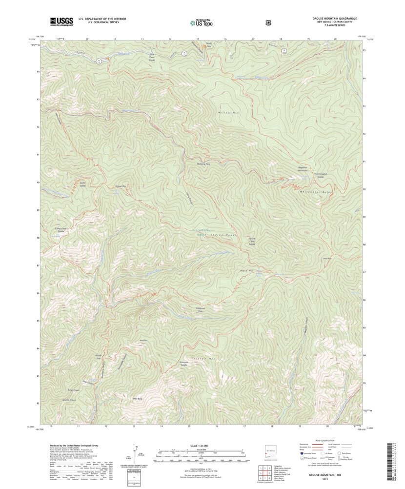 Grouse Mountain, NM (2023, 24000-Scale) Map by United States Geological ...