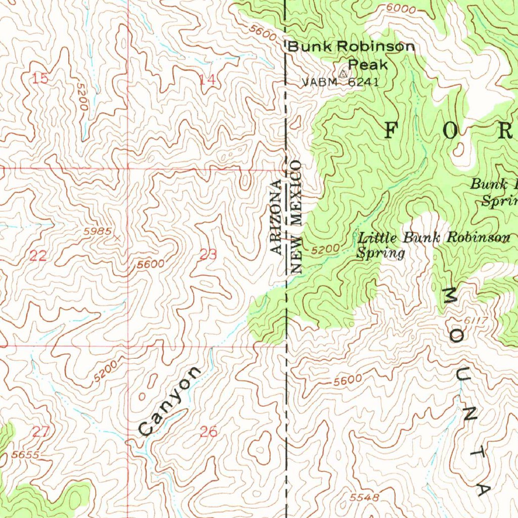 Guadalupe Canyon, AZ-NM (1958, 62500-Scale) Map by United States ...