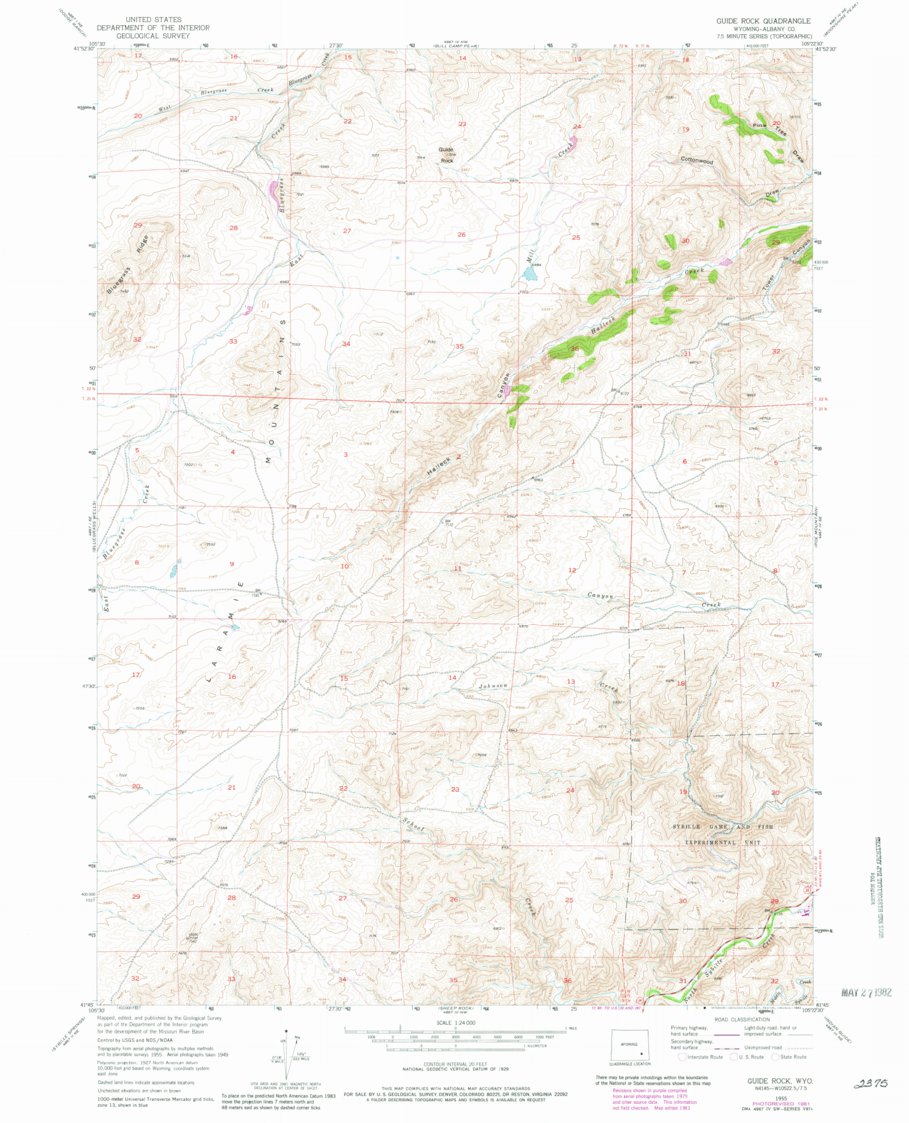 Guide Rock, WY (1955, 24000-Scale) Map by United States Geological ...