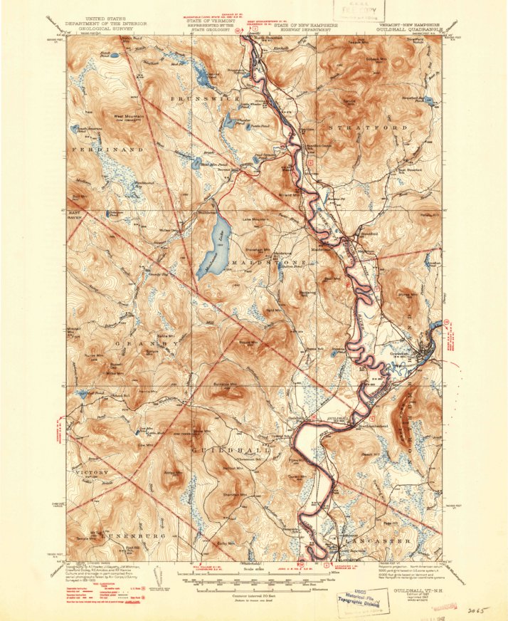 Guildhall, VT-NH (1937, 62500-Scale) Map by United States Geological ...