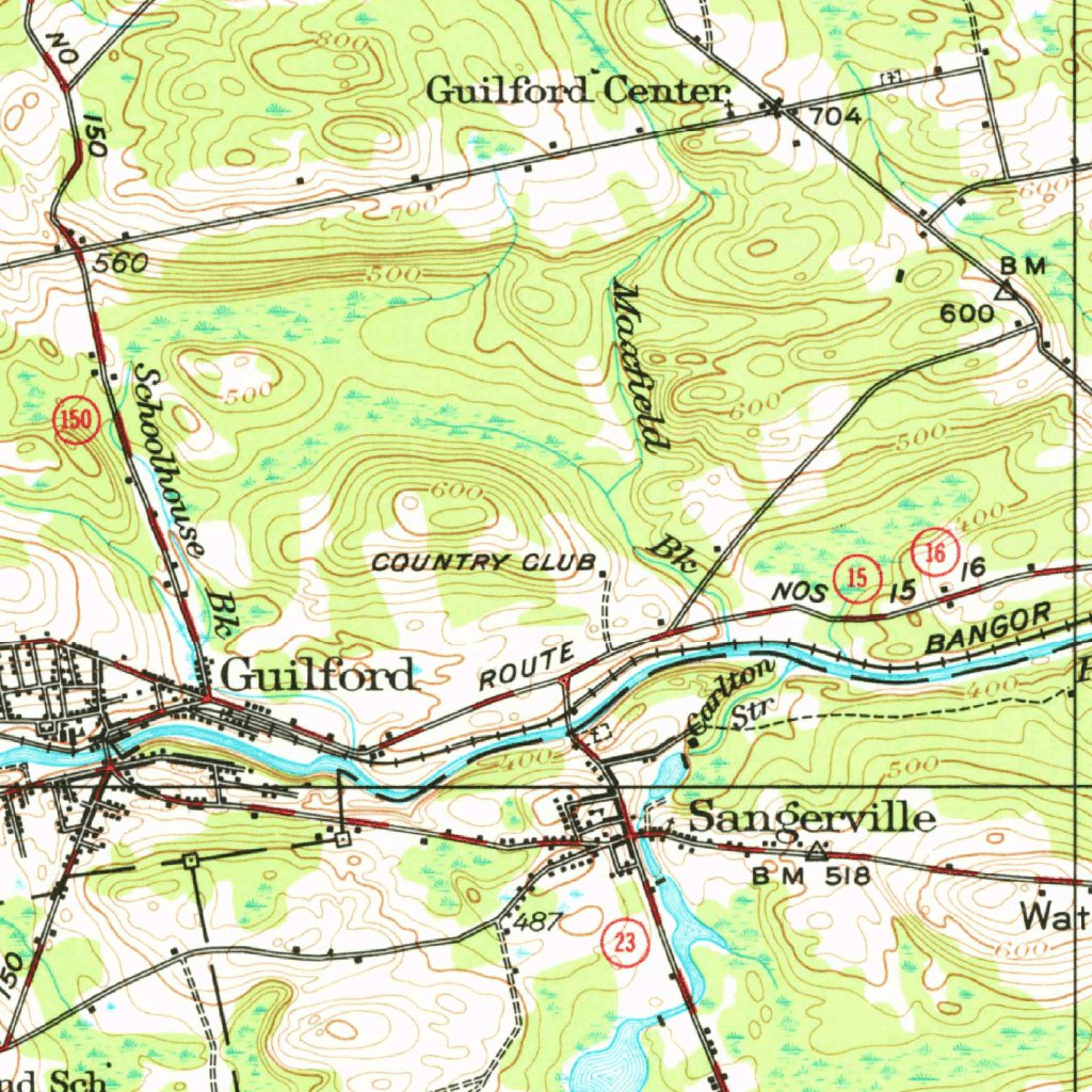Guilford, ME (1933, 62500-Scale) Map by United States Geological Survey ...