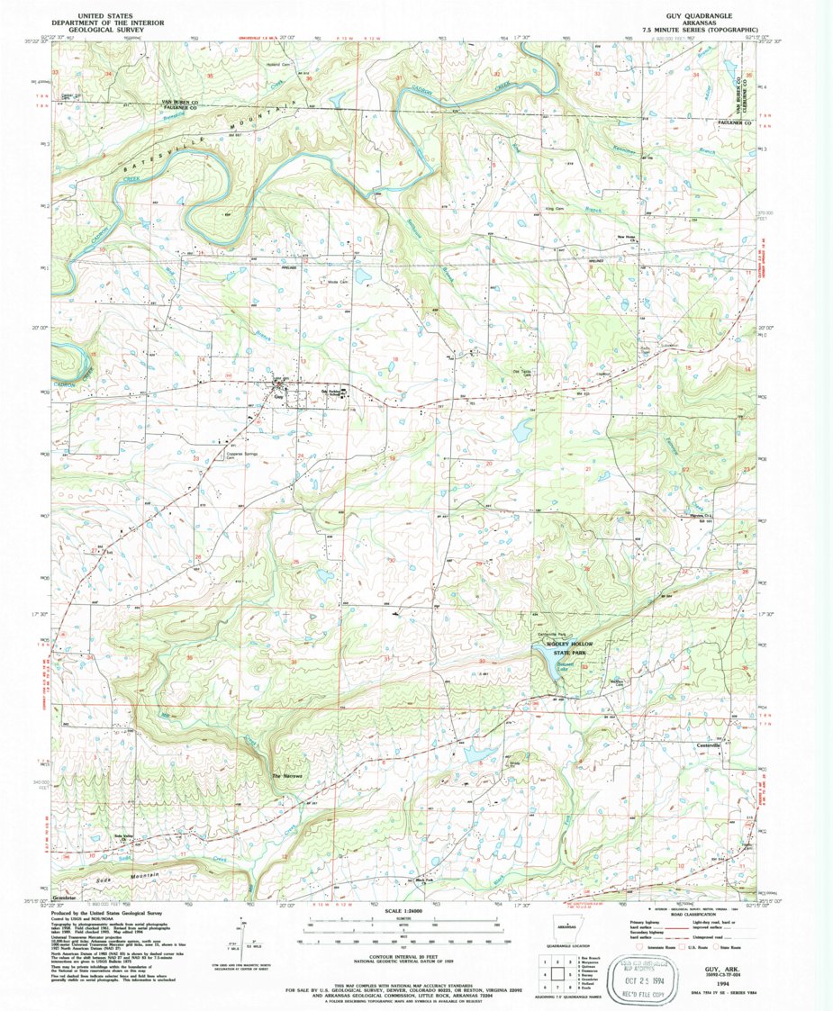 Guy, AR (1994, 24000-Scale) Map by United States Geological Survey ...