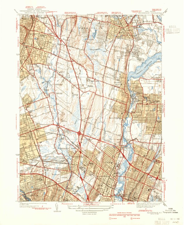 Hackensack, NJ (1940, 31680-Scale) Map by United States Geological ...