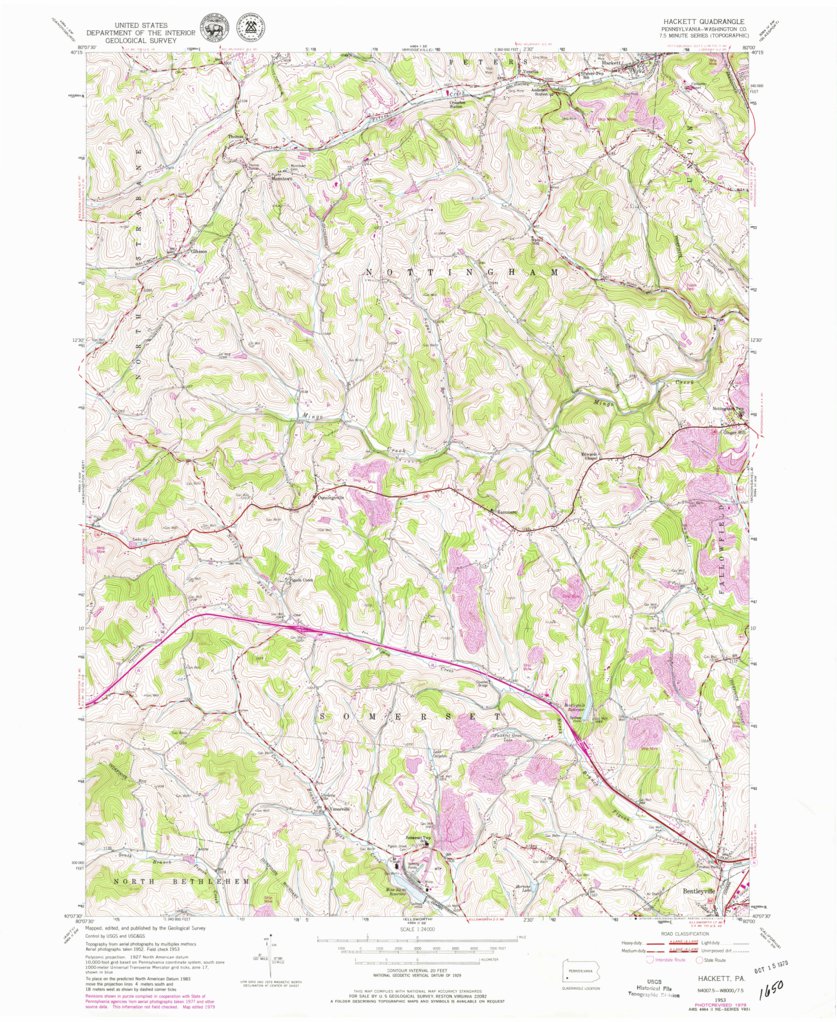 Hackett, PA (1953, 24000-Scale) Map by United States Geological Survey ...