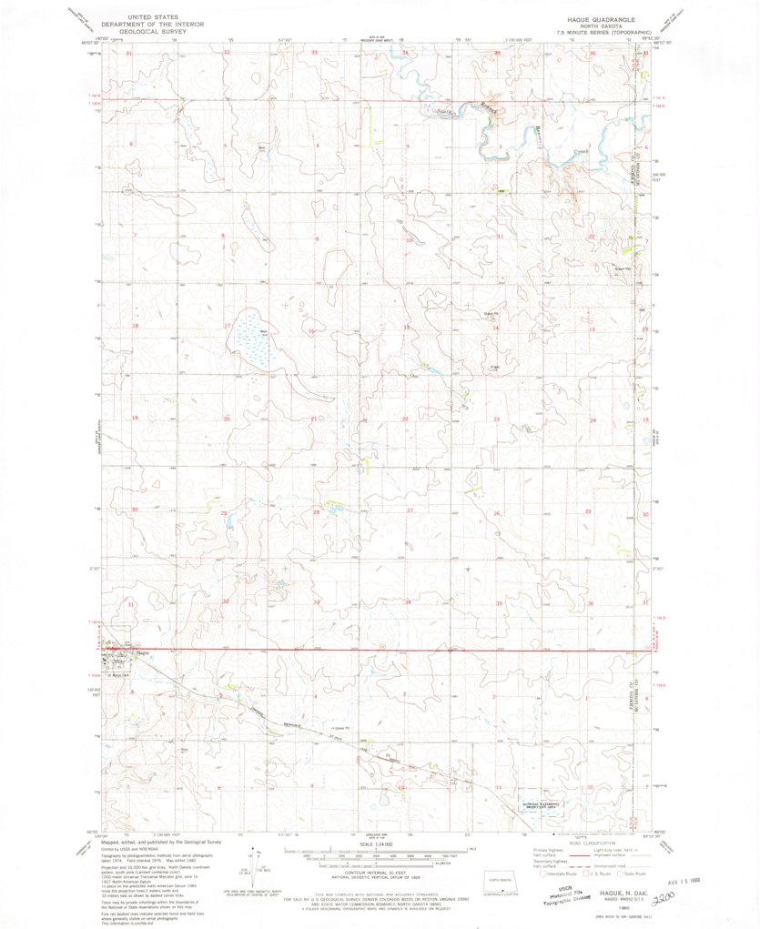 Hague, ND (1980, 24000-Scale) Map by United States Geological Survey ...