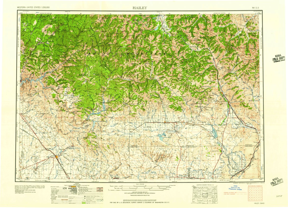Hailey, ID (1959, 250000-Scale) Map by United States Geological Survey ...