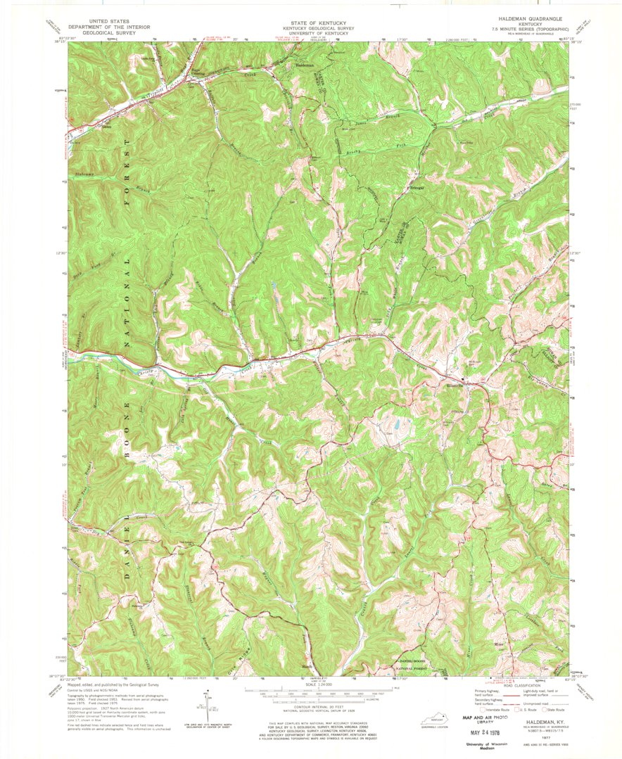 Haldeman, KY (1977, 24000-Scale) Map by United States Geological Survey ...