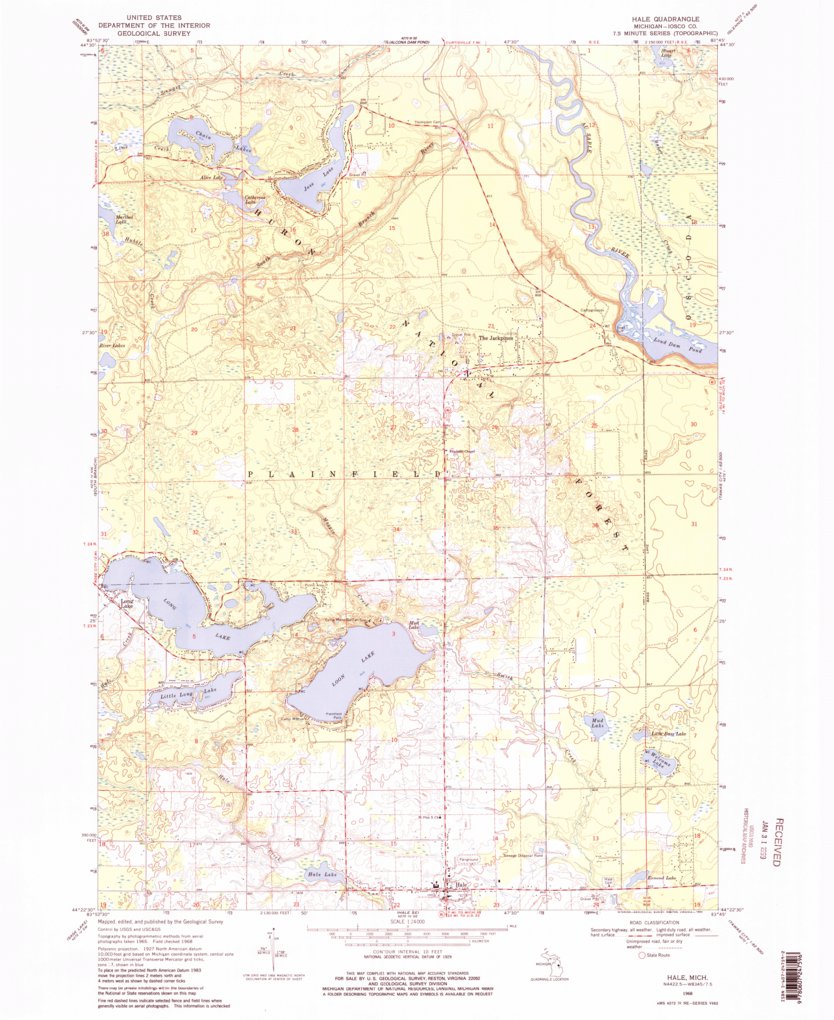 Hale, MI (1968, 24000-Scale) Map by United States Geological Survey ...