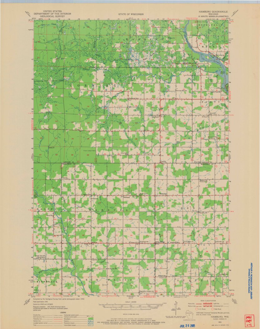 Hamburg, WI (1951, 48000-Scale) Map by United States Geological Survey ...