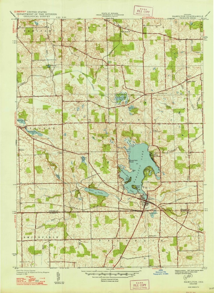 Hamilton, IN (1948, 24000-Scale) Map by United States Geological Survey ...