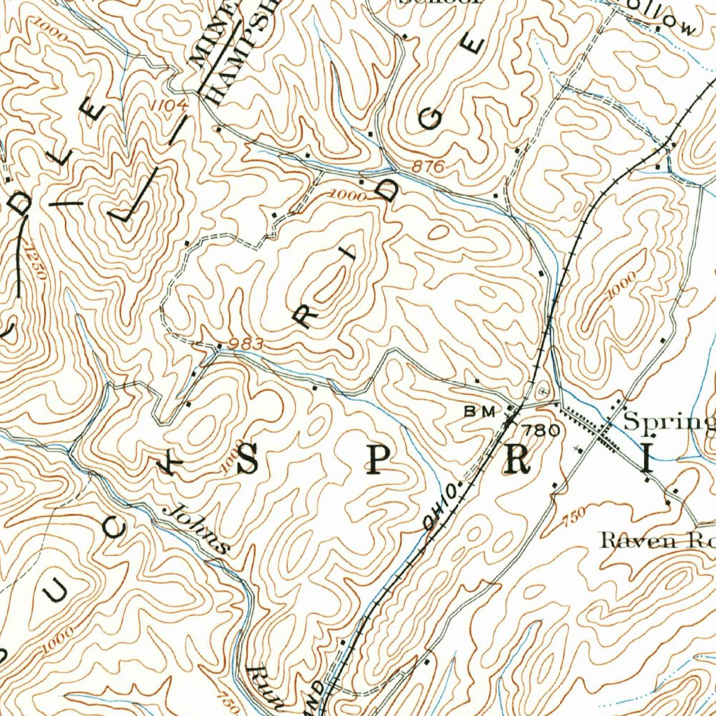 Hanging Rock, WV (1921, 62500-Scale) Map by United States Geological ...