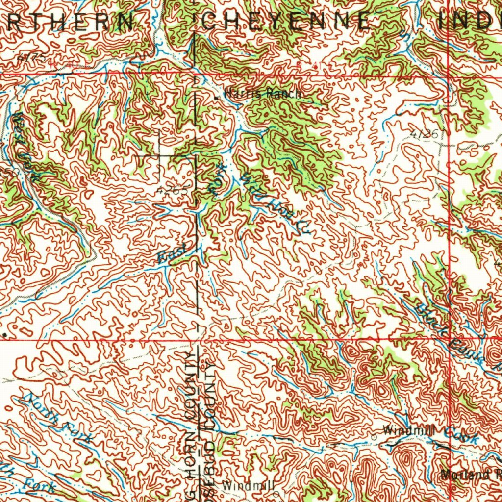 Hardin, MT-WY (1954, 250000-Scale) Map by United States Geological ...
