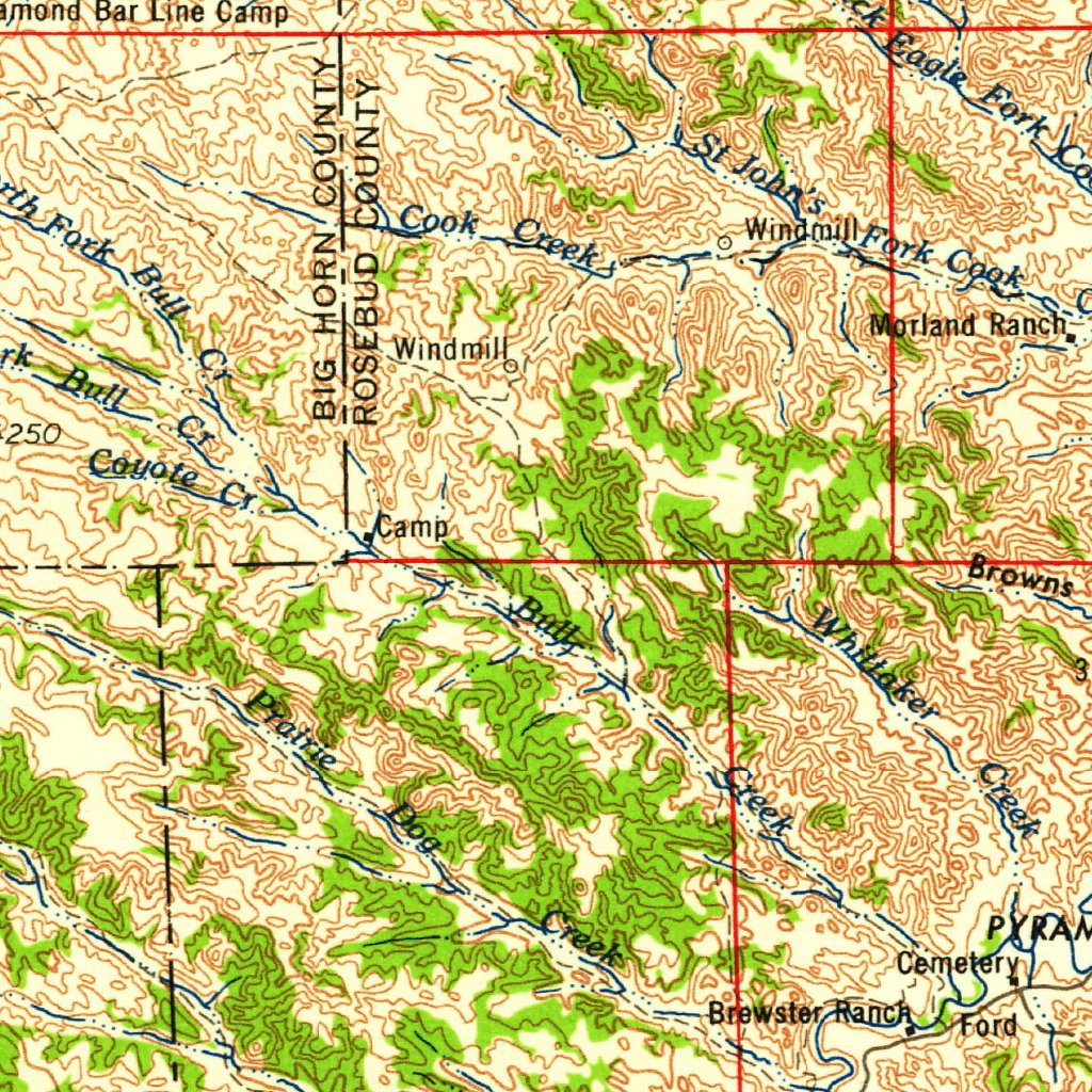 Hardin, MT-WY (1958, 250000-Scale) Map by United States Geological ...