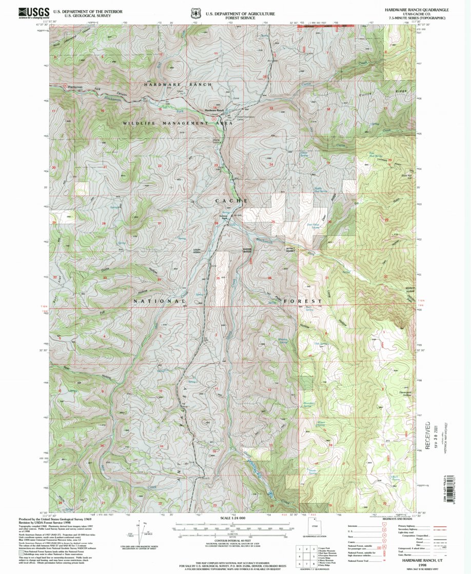 Hardware Ranch, UT (1998, 24000-Scale) Map by United States Geological ...