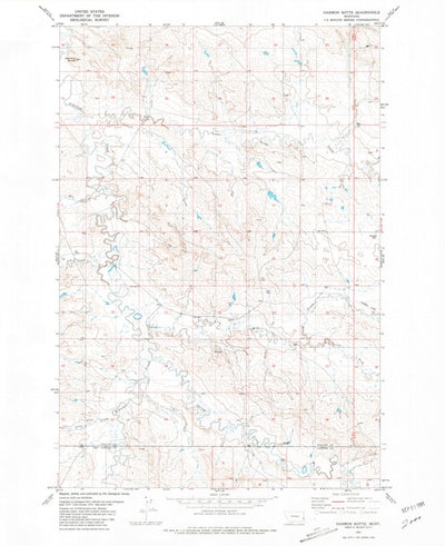 Harmon Butte, MT (1981, 24000-Scale) Map by United States Geological ...