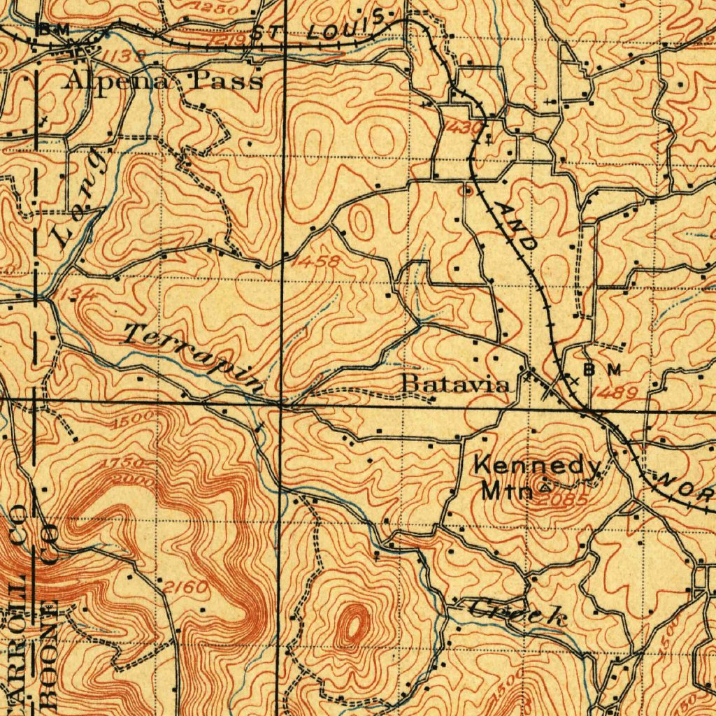 Harrison, AR-MO (1905, 125000-Scale) Map by United States Geological ...