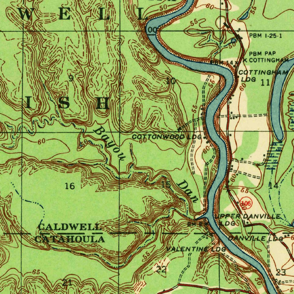 Harrisonburg, LA (1941, 62500-Scale) Map by United States Geological ...