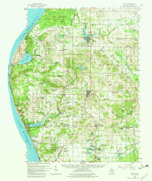 Hart, MI (1959, 62500-Scale) Map by United States Geological Survey ...