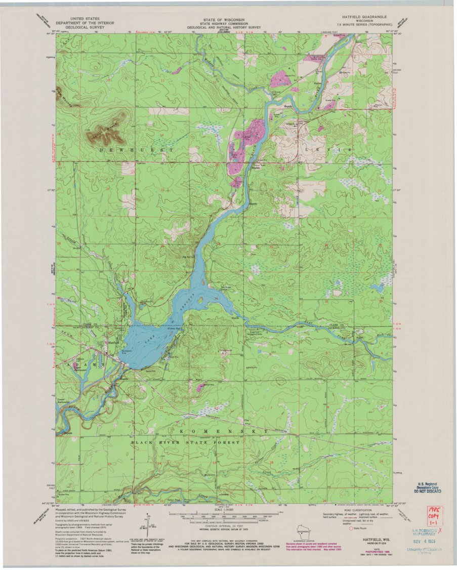 Hatfield, WI (1970, 24000-Scale) Map by United States Geological Survey ...