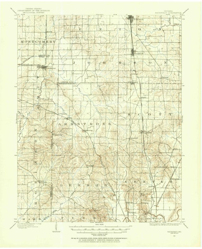 Haubstadt, IN (1901, 62500-Scale) Map by United States Geological ...