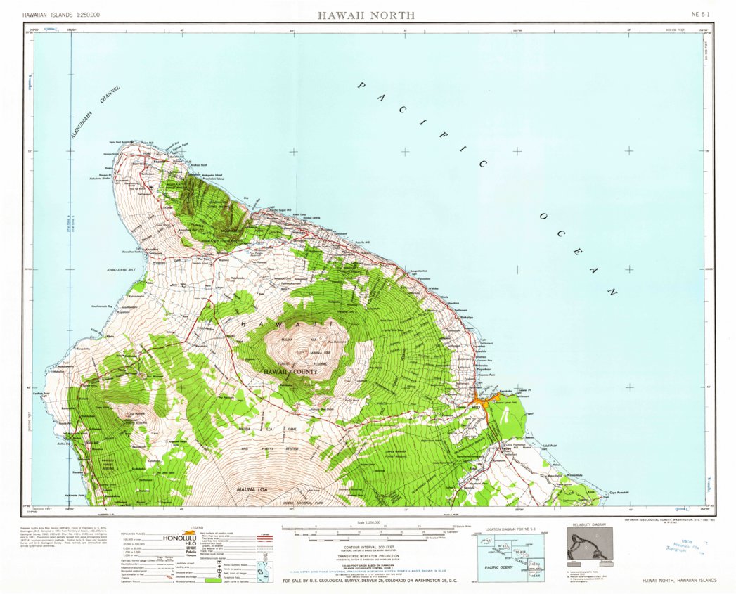 Hawaii North, HI (1961, 250000-Scale) Map by United States Geological ...