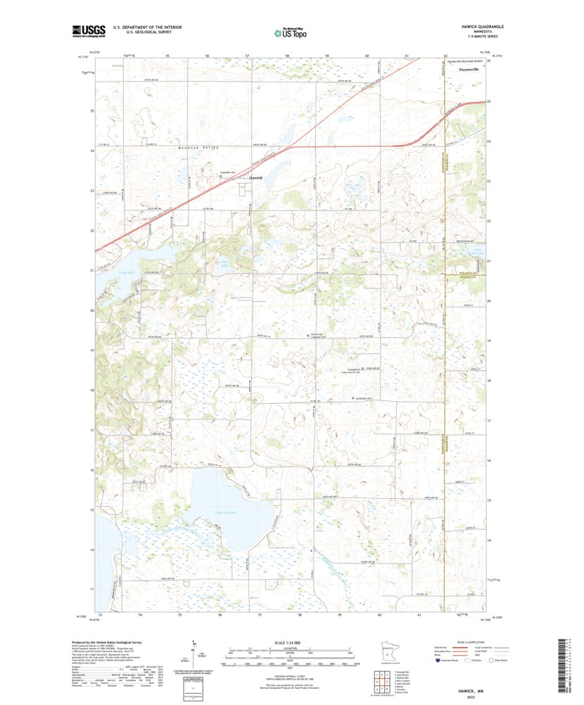 Hawick, MN (2022, 24000-Scale) Map by United States Geological Survey ...