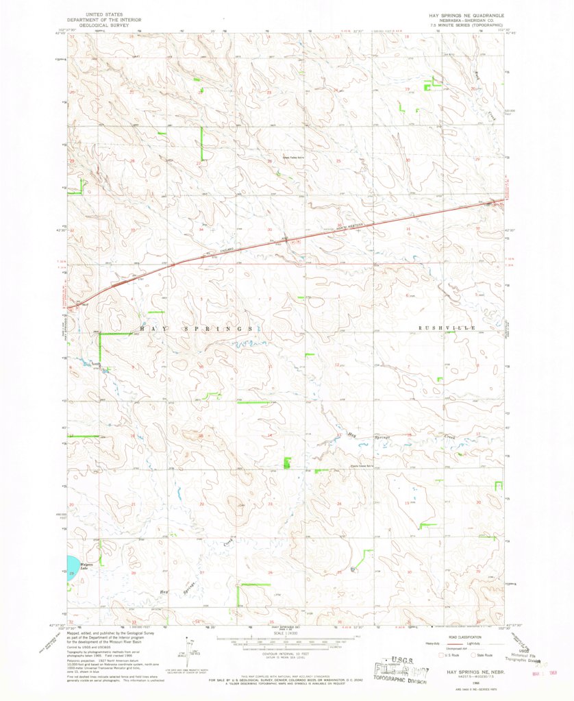 Hay Springs NE, NE (1966, 24000-Scale) Map by United States Geological ...