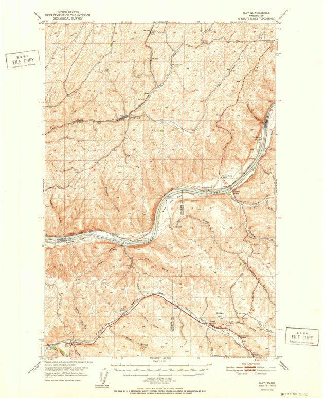 Hay, WA (1952, 62500-Scale) Map by United States Geological Survey ...