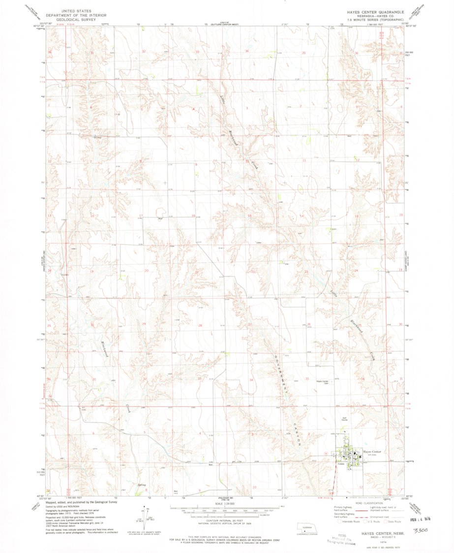 Hayes Center, NE (1974, 24000-Scale) Map by United States Geological ...