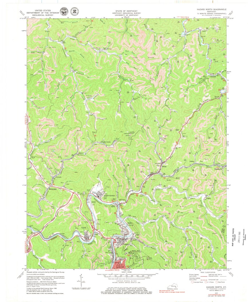 Hazard North, KY (1972, 24000-Scale) Map by United States Geological ...