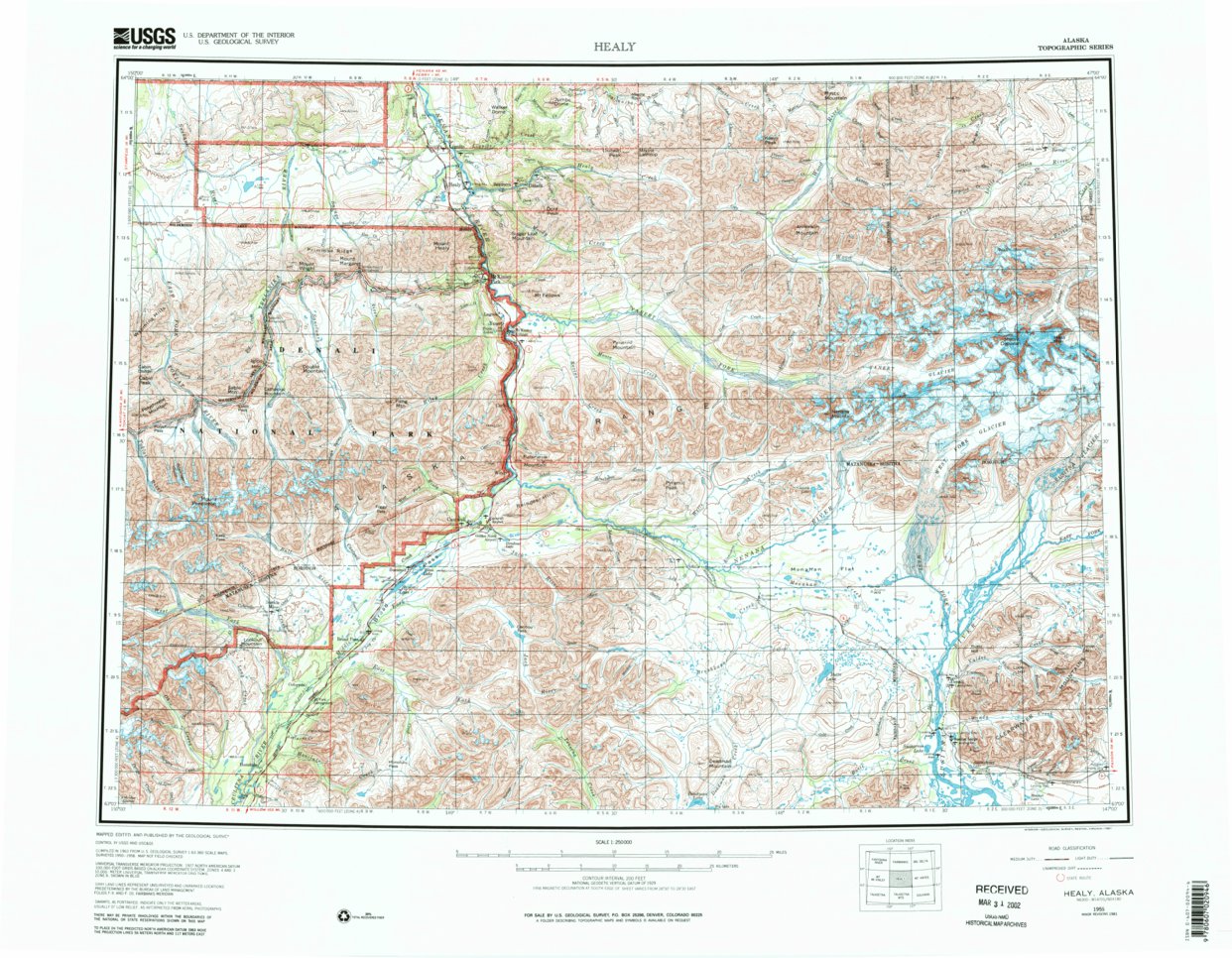 Healy, AK (1956, 250000-Scale) Map by United States Geological Survey ...