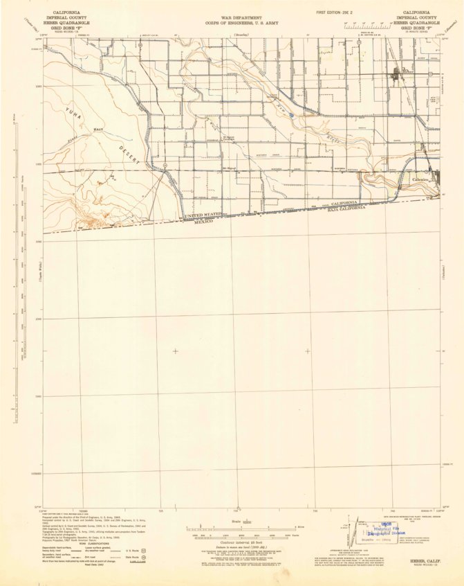 Heber, CA (1943, 62500-Scale) Map by United States Geological Survey ...