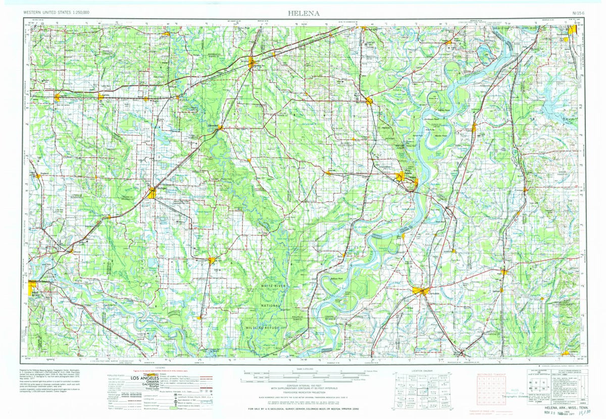 Helena, AR-MS-TN (1955, 250000-Scale) Map by United States Geological ...