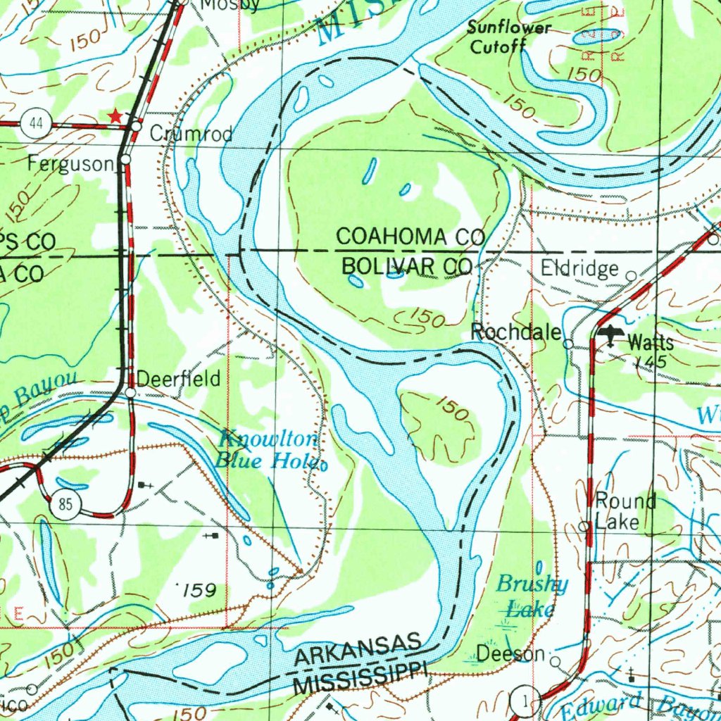 Helena, AR-MS-TN (1955, 250000-Scale) Map by United States Geological ...