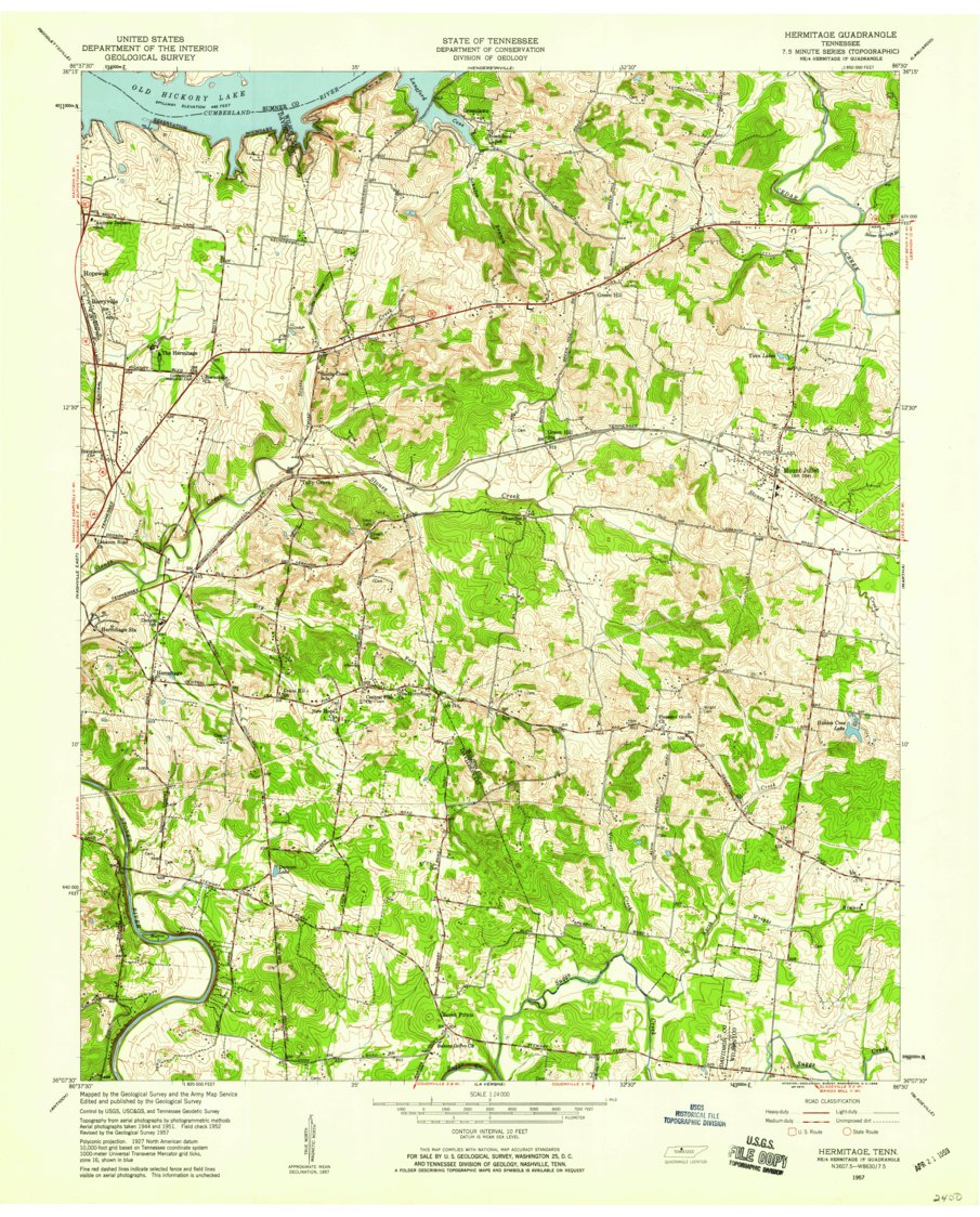 Hermitage, TN (1957, 24000-Scale) Map by United States Geological ...