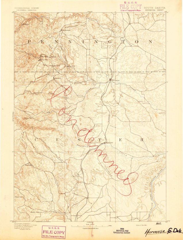 Hermosa, SD (1894, 125000-Scale) Map by United States Geological Survey ...
