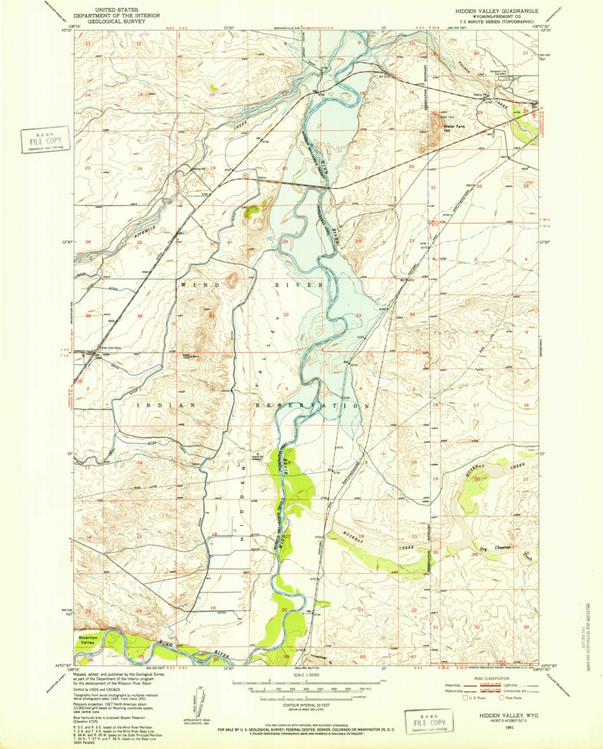 Hidden Valley, WY (1951, 24000-Scale) Map by United States Geological ...