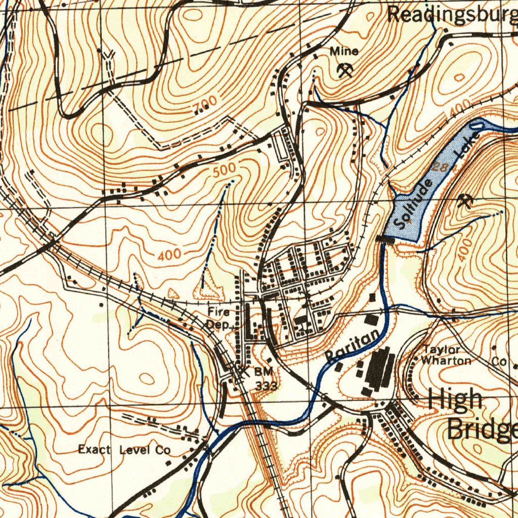 High Bridge, NJ (1943, 31680-Scale) Map by United States Geological ...