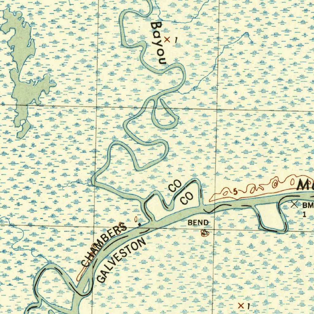High Island, TX (1943, 31680-Scale) Map by United States Geological ...