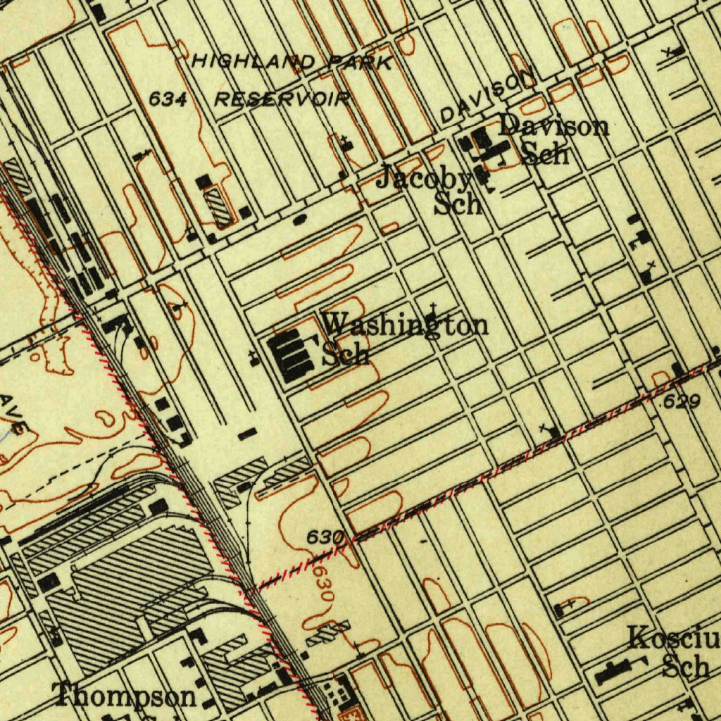 Highland Park, MI (1940, 24000-Scale) Map by United States Geological ...