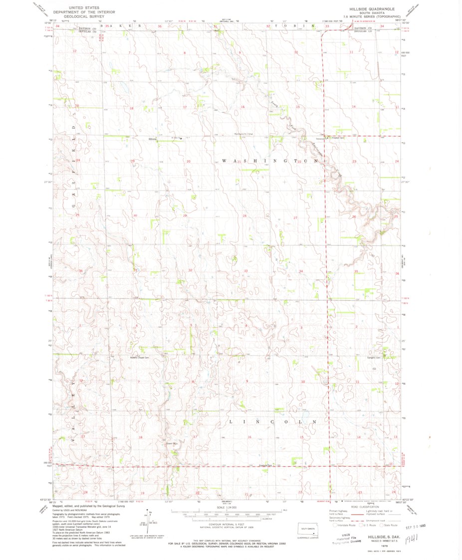Hillside, SD (1979, 24000-Scale) Map by United States Geological Survey ...