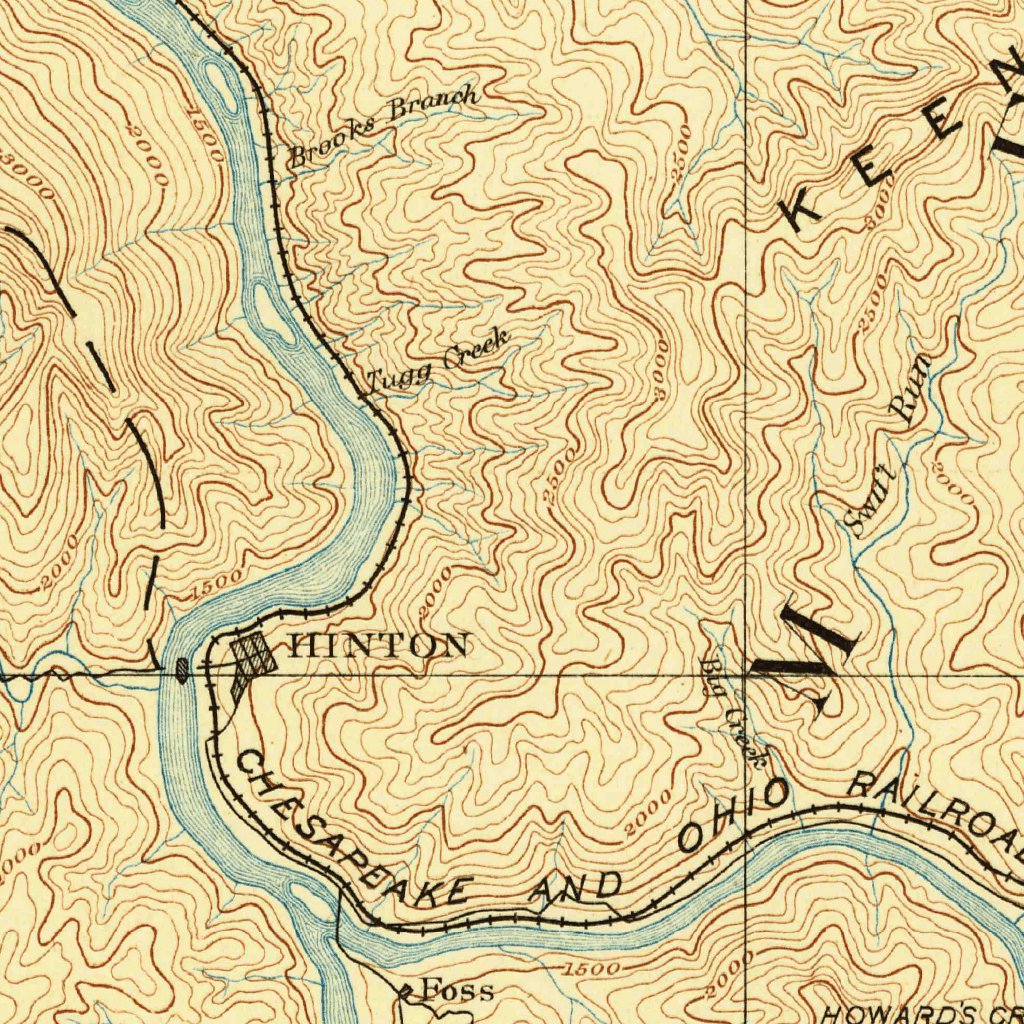 Hinton, WV (1892, 125000-Scale) Map by United States Geological Survey ...