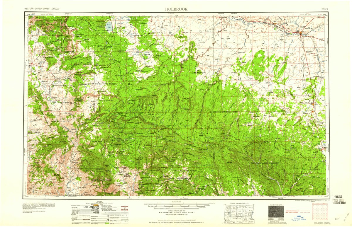 Holbrook, AZ (1960, 250000-Scale) Map by United States Geological ...
