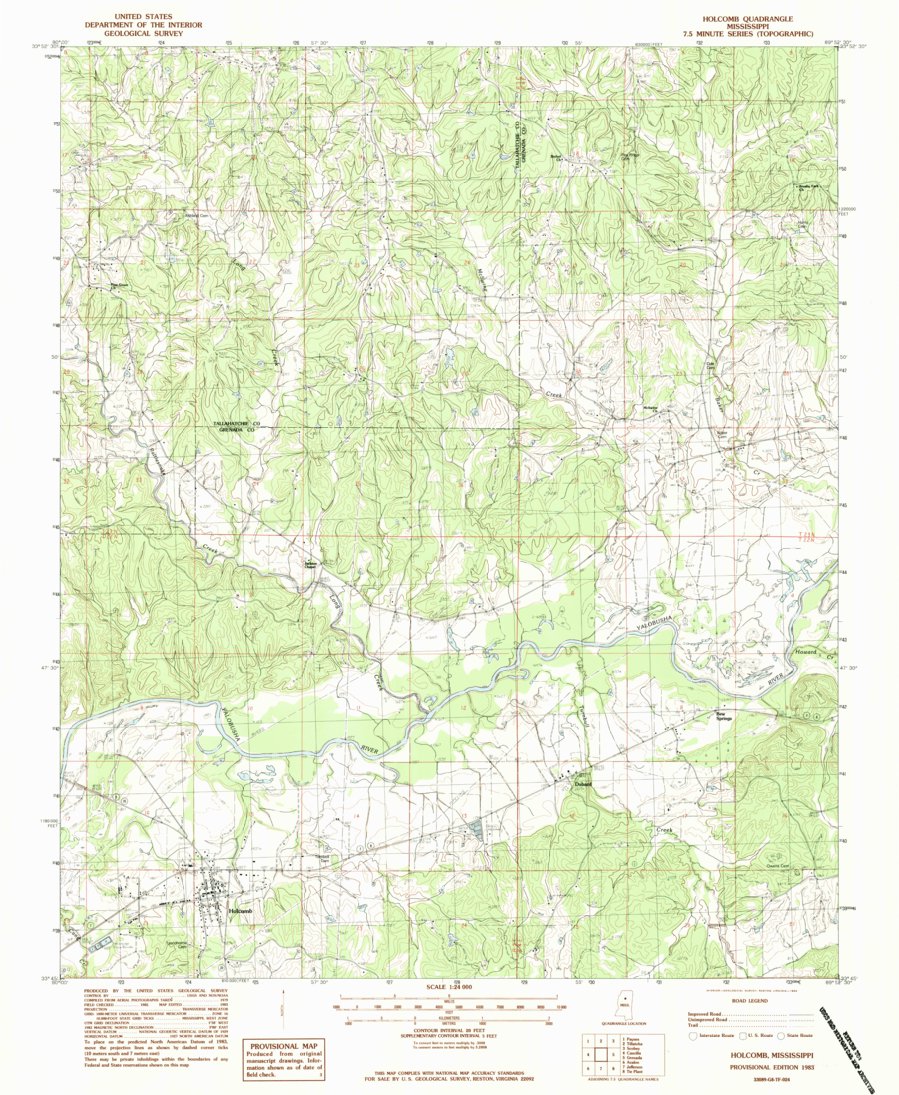 Holcomb, MS (1983, 24000-Scale) Map by United States Geological Survey ...