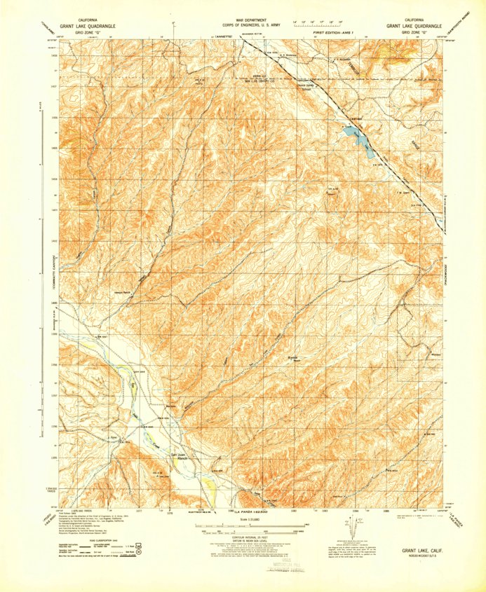 Holland Canyon, CA (1943, 31680-Scale) Map by United States Geological ...