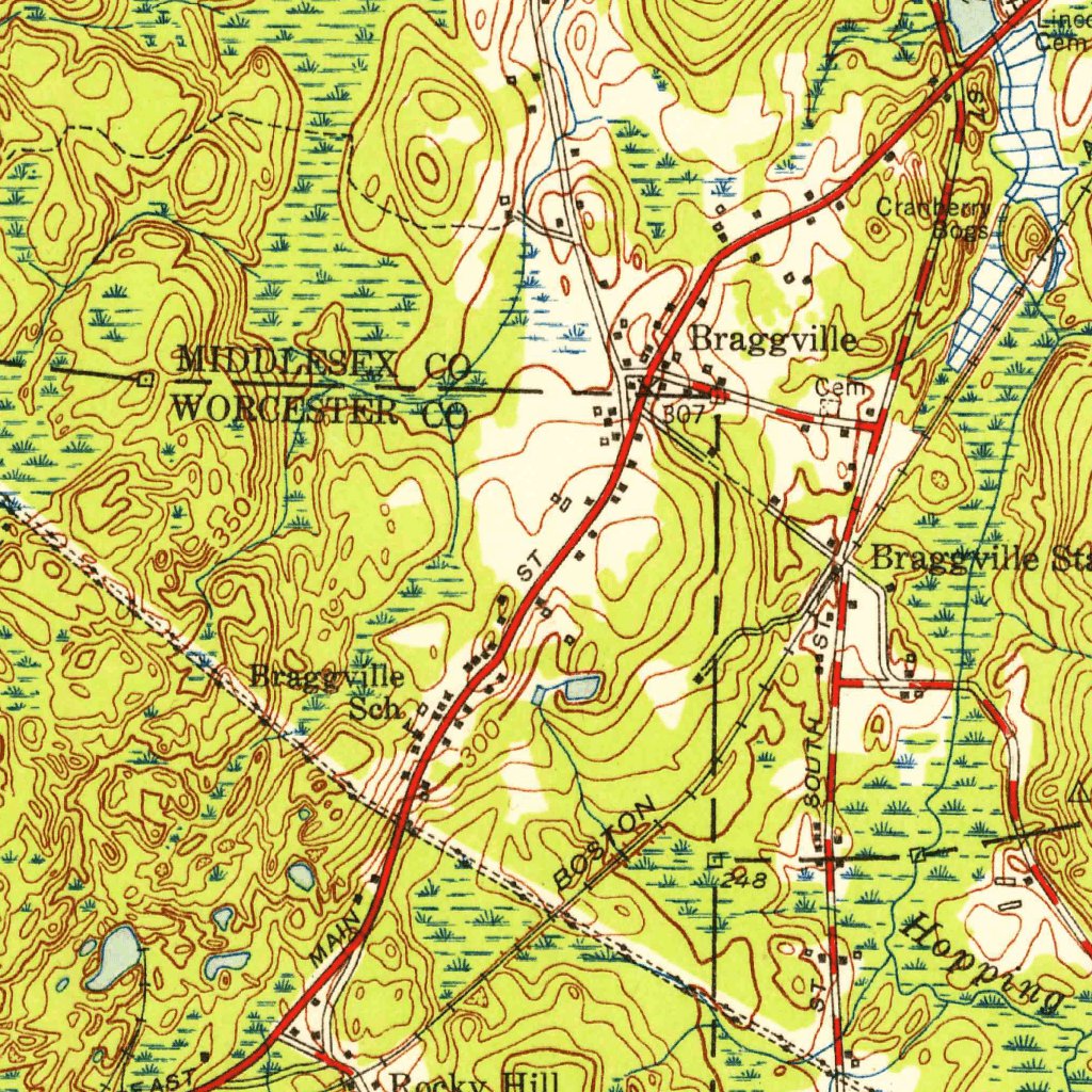 Holliston, MA (1953, 31680-Scale) Map by United States Geological ...