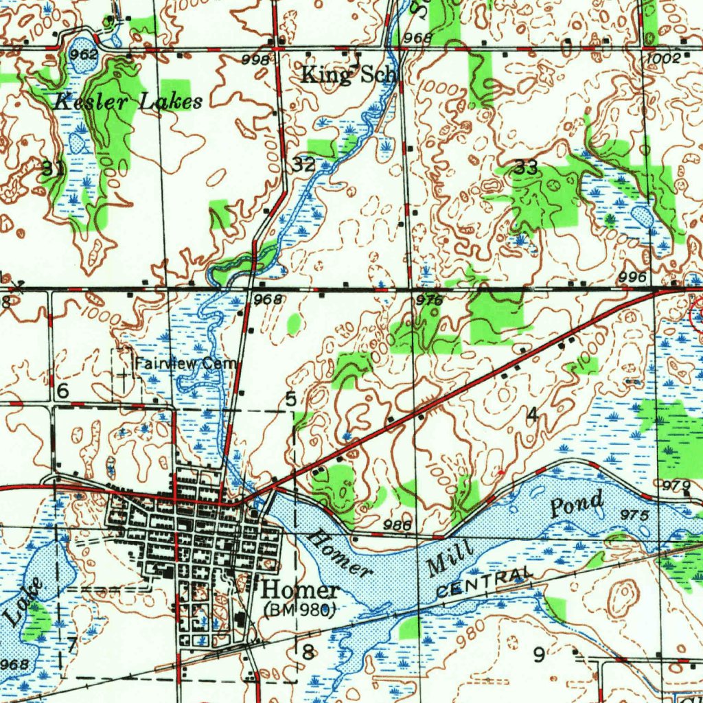 Homer, MI (1948, 62500-Scale) Map by United States Geological Survey ...