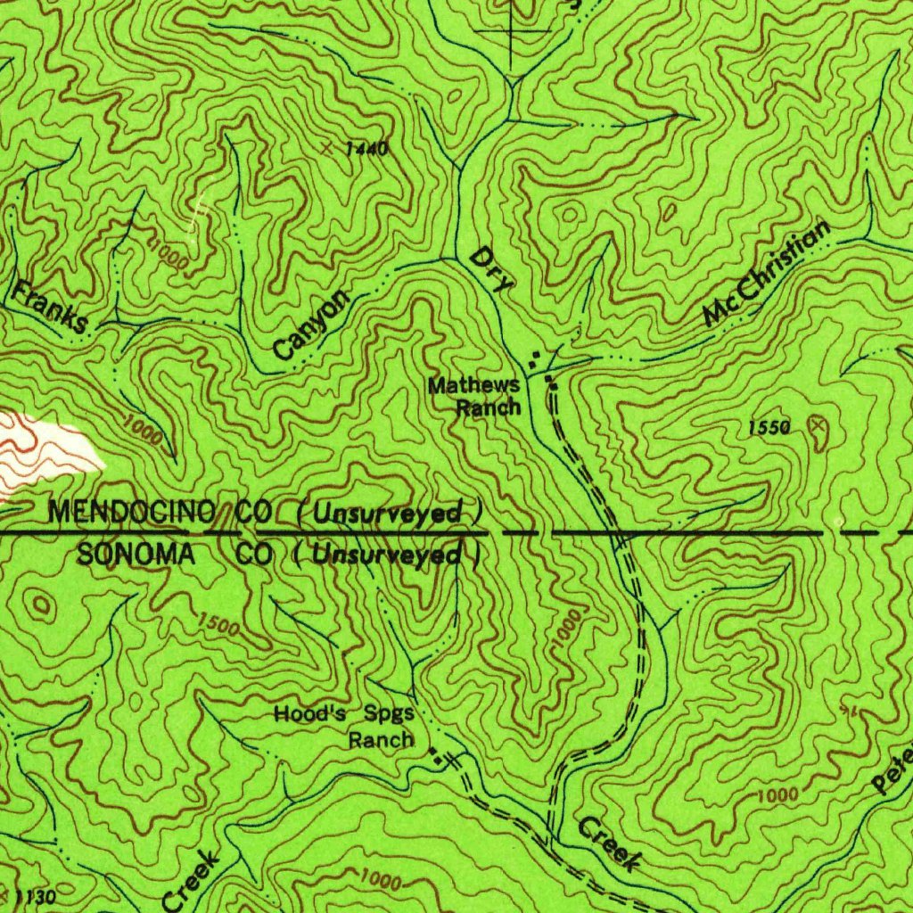 Hopland, CA (1943, 62500-Scale) Map by United States Geological Survey ...