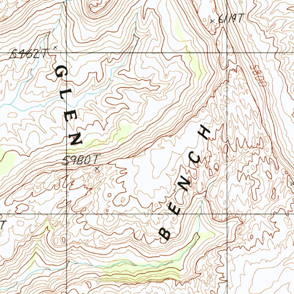 Horse Pasture Mesa, UT (1987, 24000-Scale) Map by United States ...