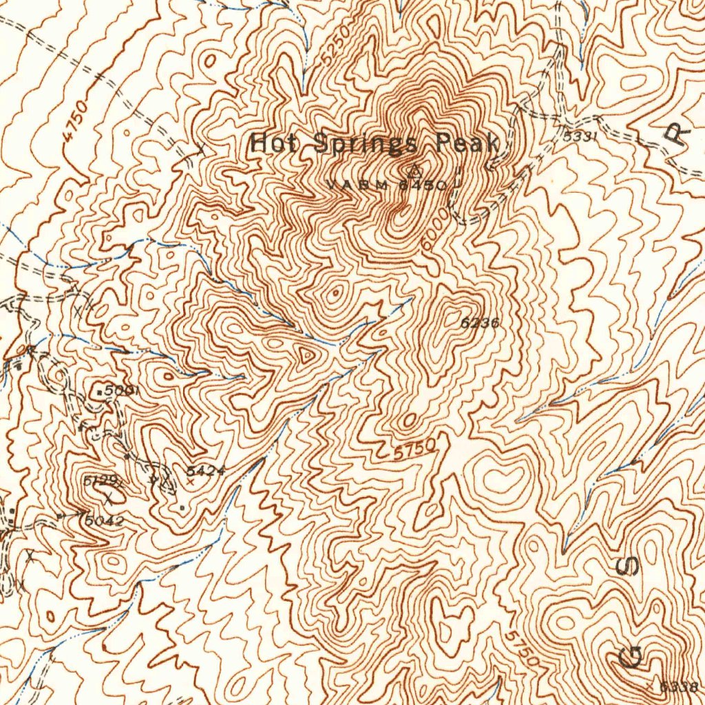 Hot Springs Peak, NV (1947, 62500-Scale) Map by United States ...